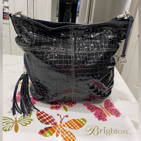 Brighton | Bags | Brighton Mia Navy Blue Patent Leather Purse | Poshmark